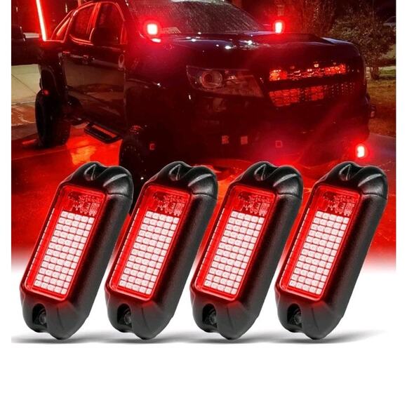 Unbranded | Car Audio, Video & GPS | Red 4 Pods Rock Lights High Led ...